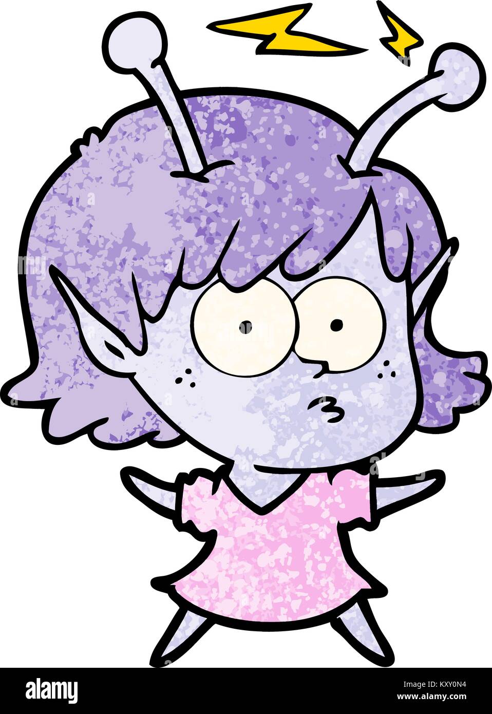 cartoon alien girl Stock Vector Image & Art - Alamy