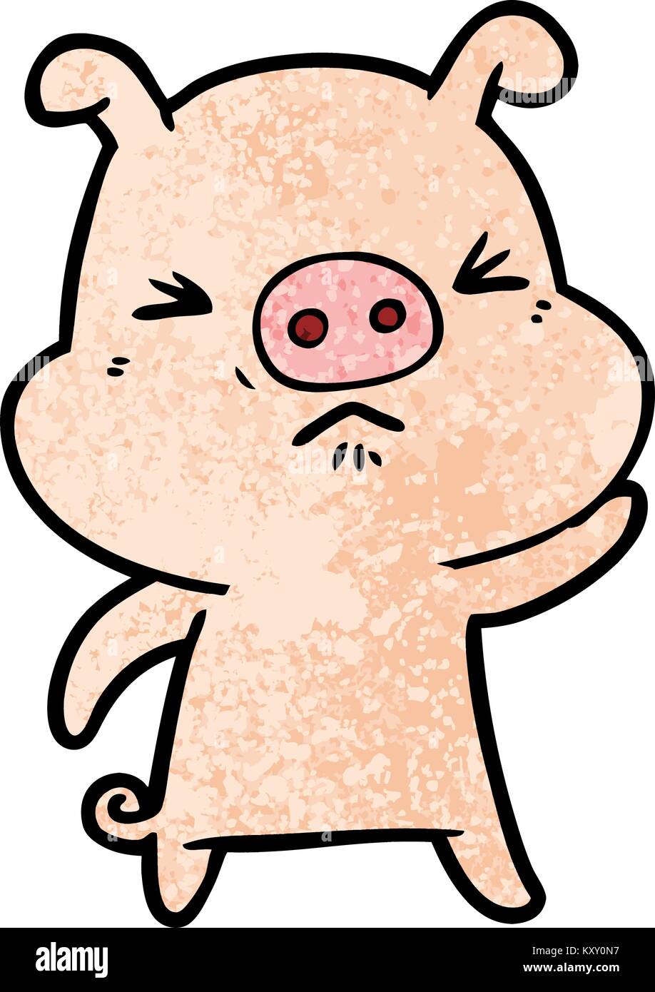 cartoon grumpy pig Stock Vector Image & Art - Alamy