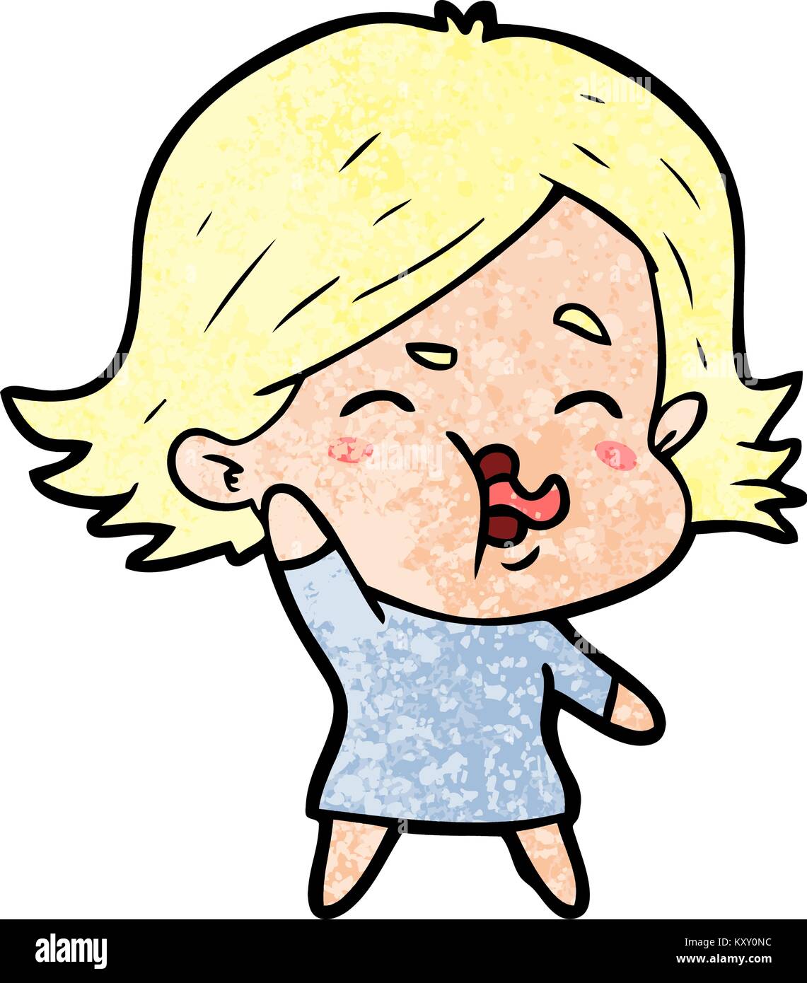 cartoon girl pulling face Stock Vector Image & Art - Alamy