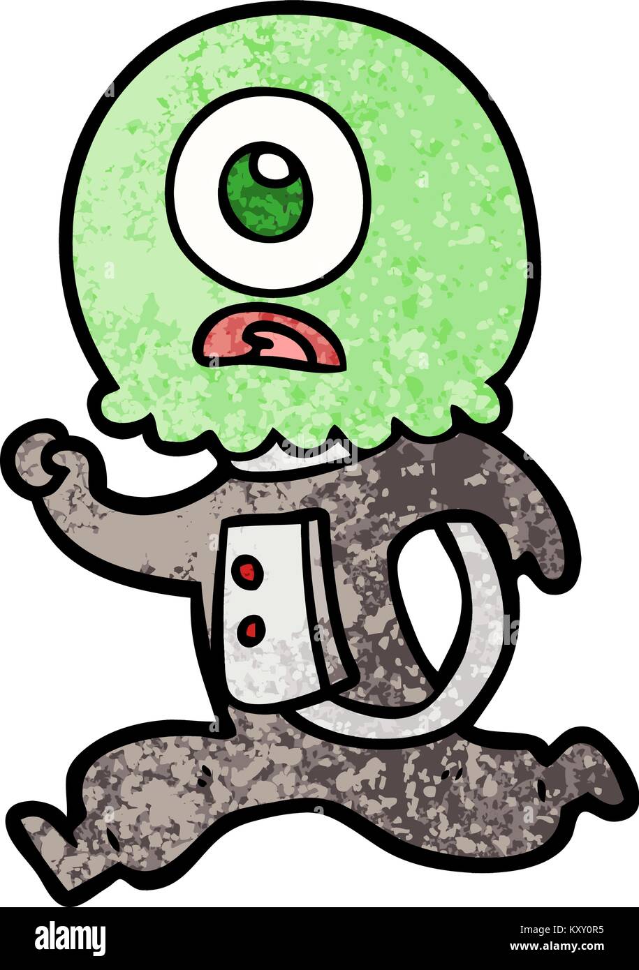 cartoon cyclops alien spaceman running Stock Vector Image & Art - Alamy