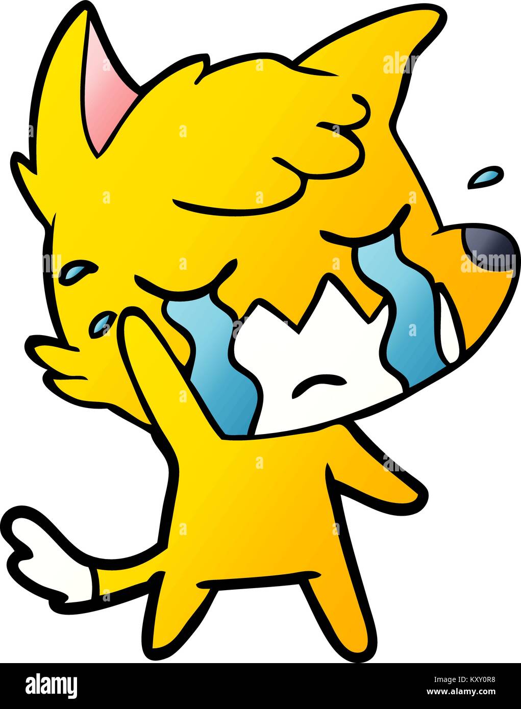 sad little fox cartoon character Stock Vector Image & Art - Alamy