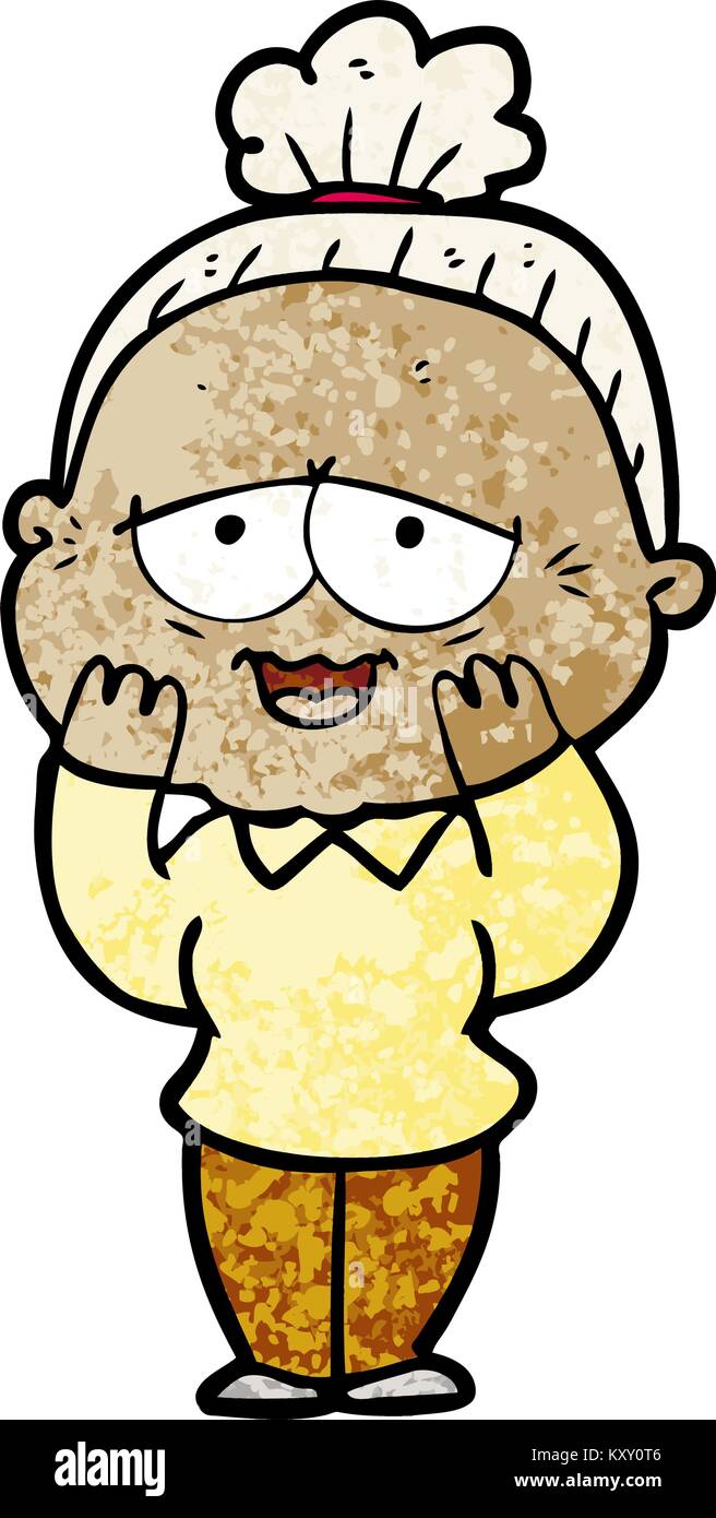cartoon happy old lady Stock Vector Image & Art - Alamy