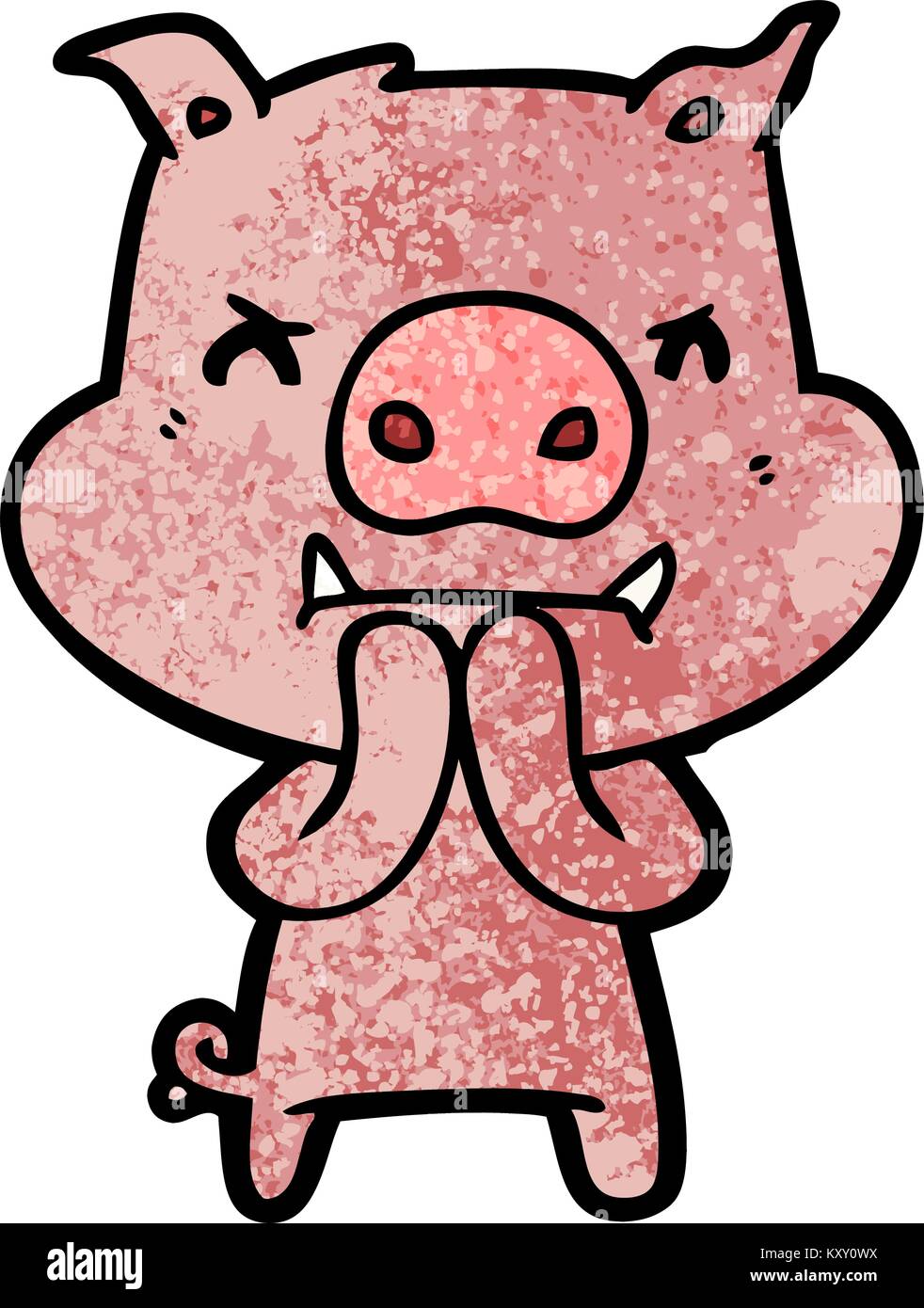 angry cartoon pig Stock Vector Image & Art - Alamy