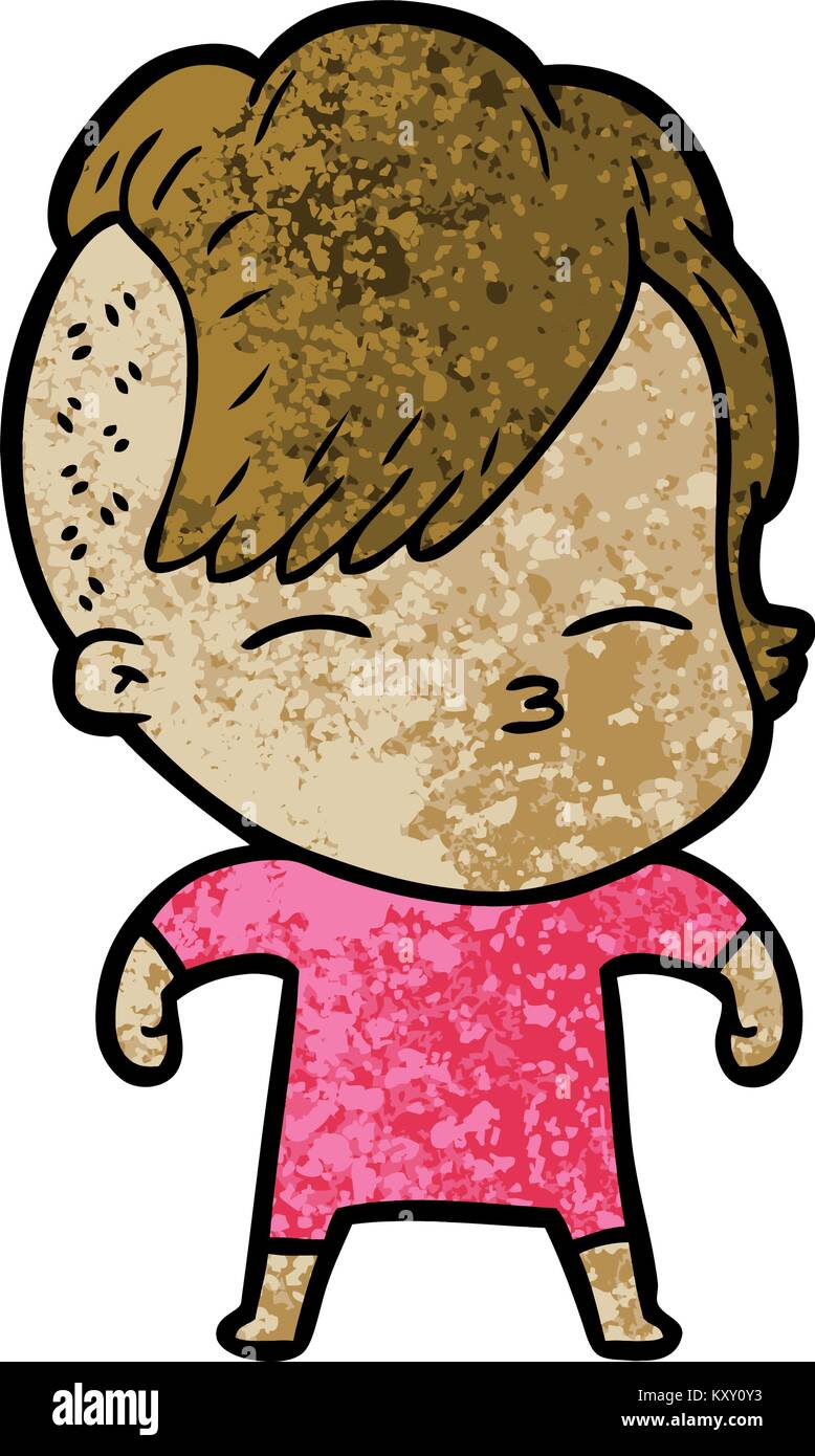 cartoon squinting girl Stock Vector Image & Art - Alamy