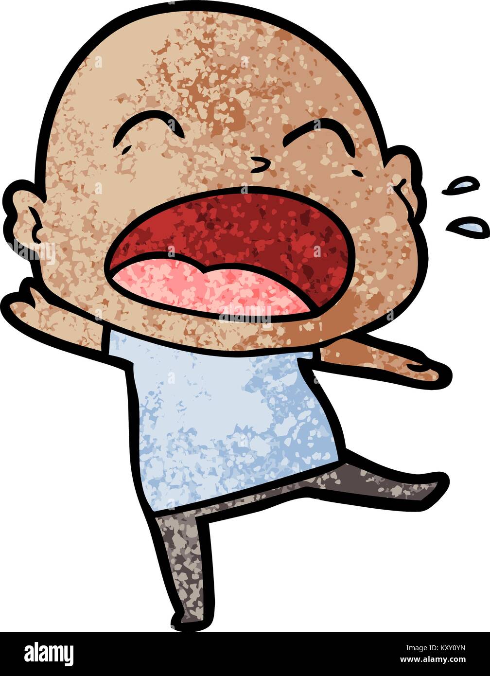 cartoon shouting bald man Stock Vector Image & Art - Alamy