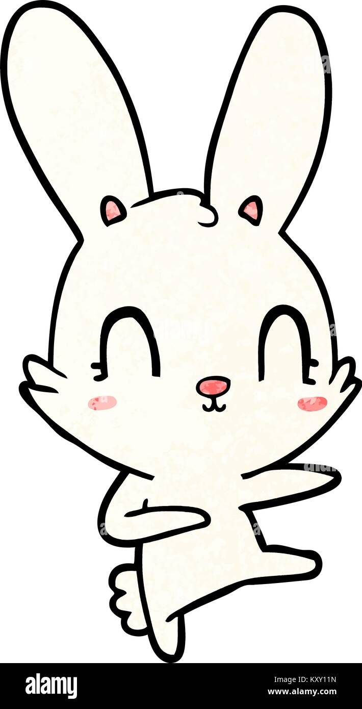 cute cartoon rabbit dancing Stock Vector Image & Art - Alamy