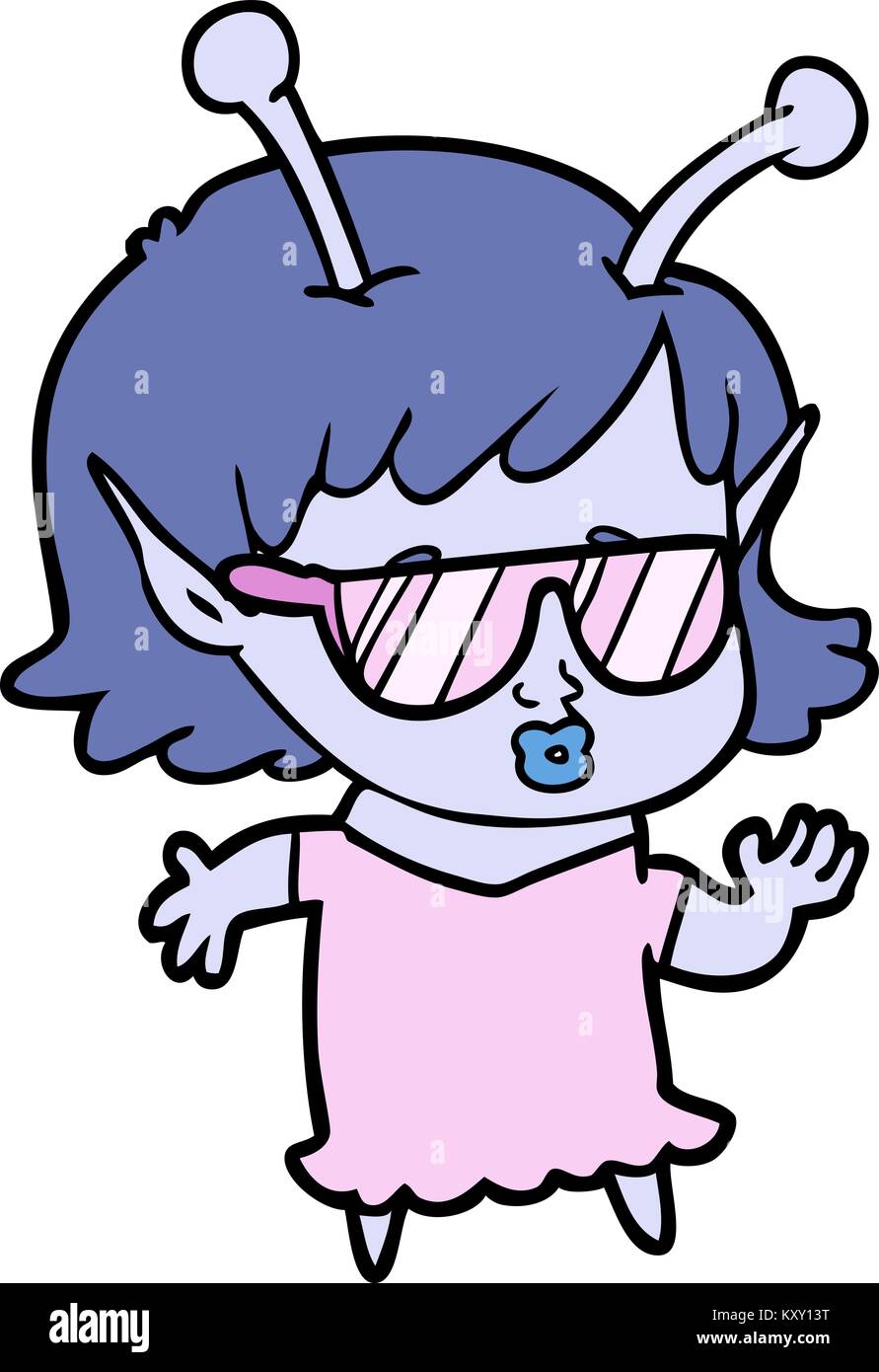 cute alien girl cartoon Stock Vector Image & Art - Alamy