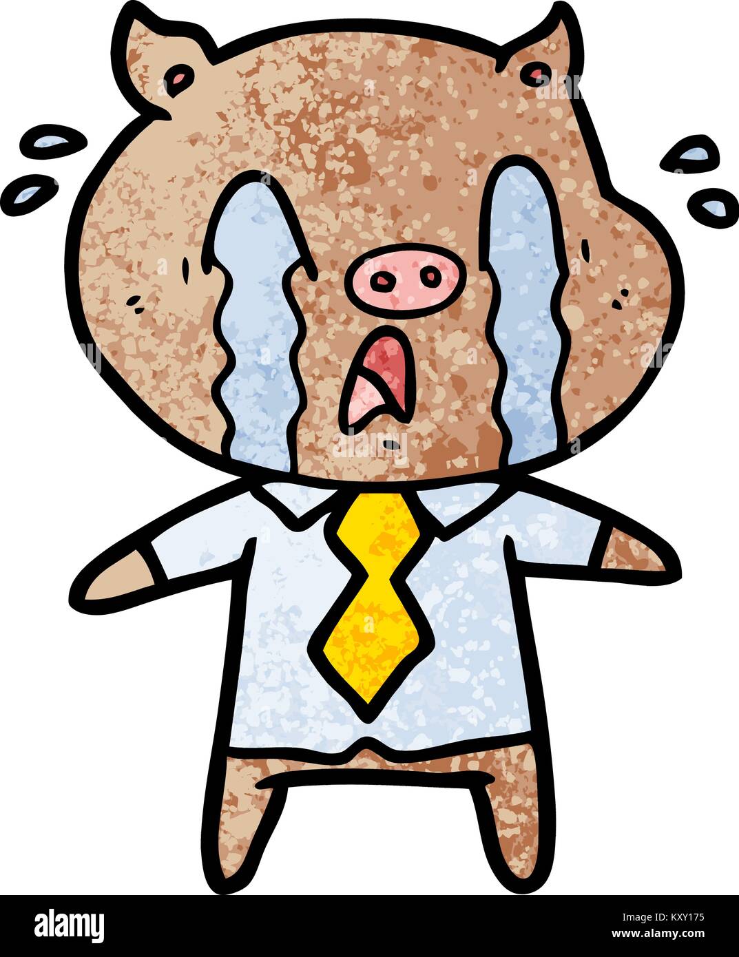 crying pig cartoon wearing human clothes Stock Vector Image & Art - Alamy