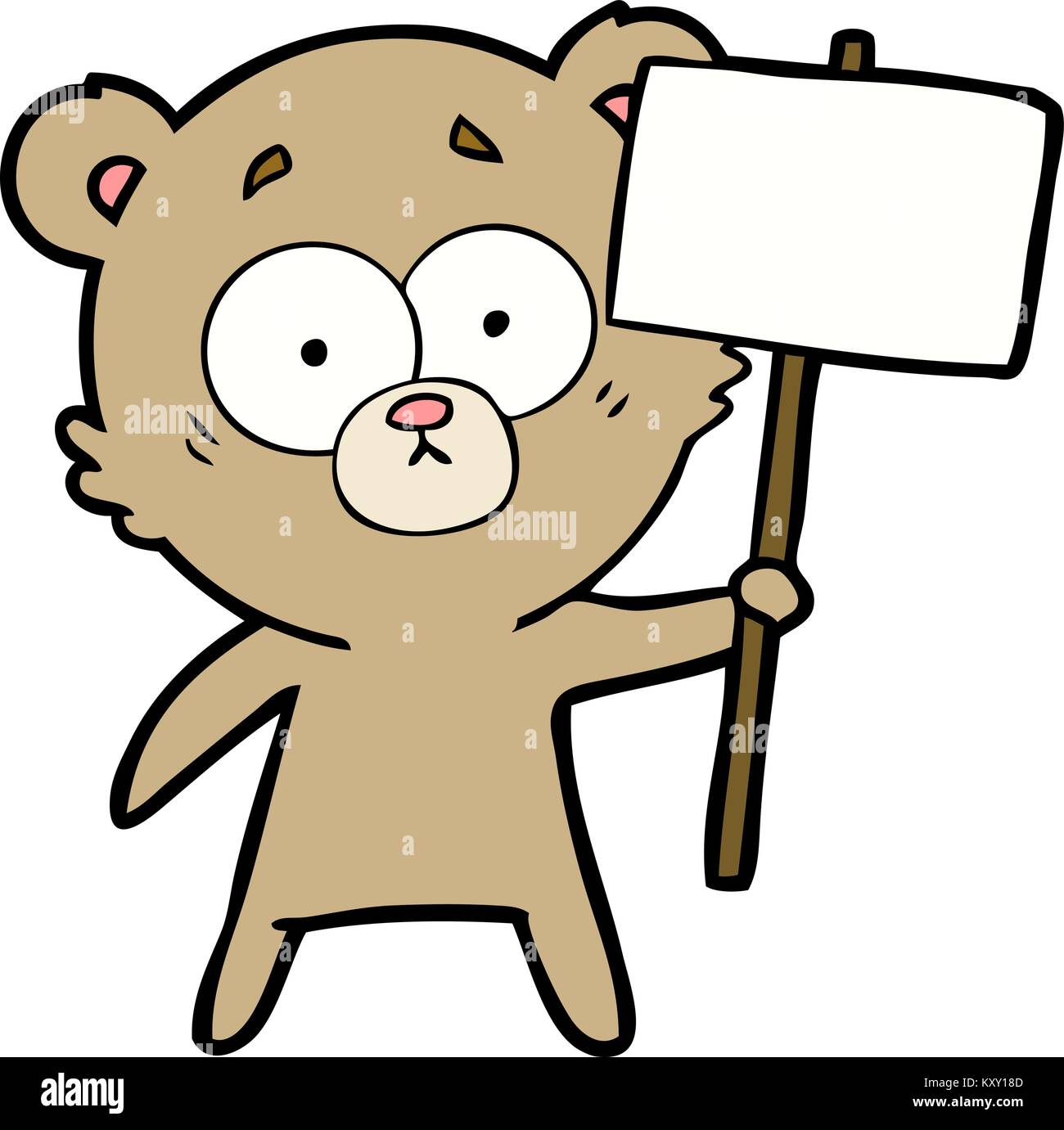 bear cartoon character with protest sign Stock Vector Image & Art - Alamy