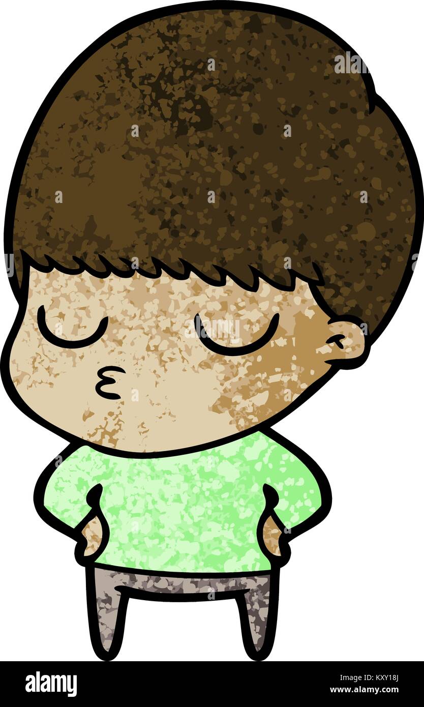 cartoon calm boy Stock Vector Image & Art - Alamy