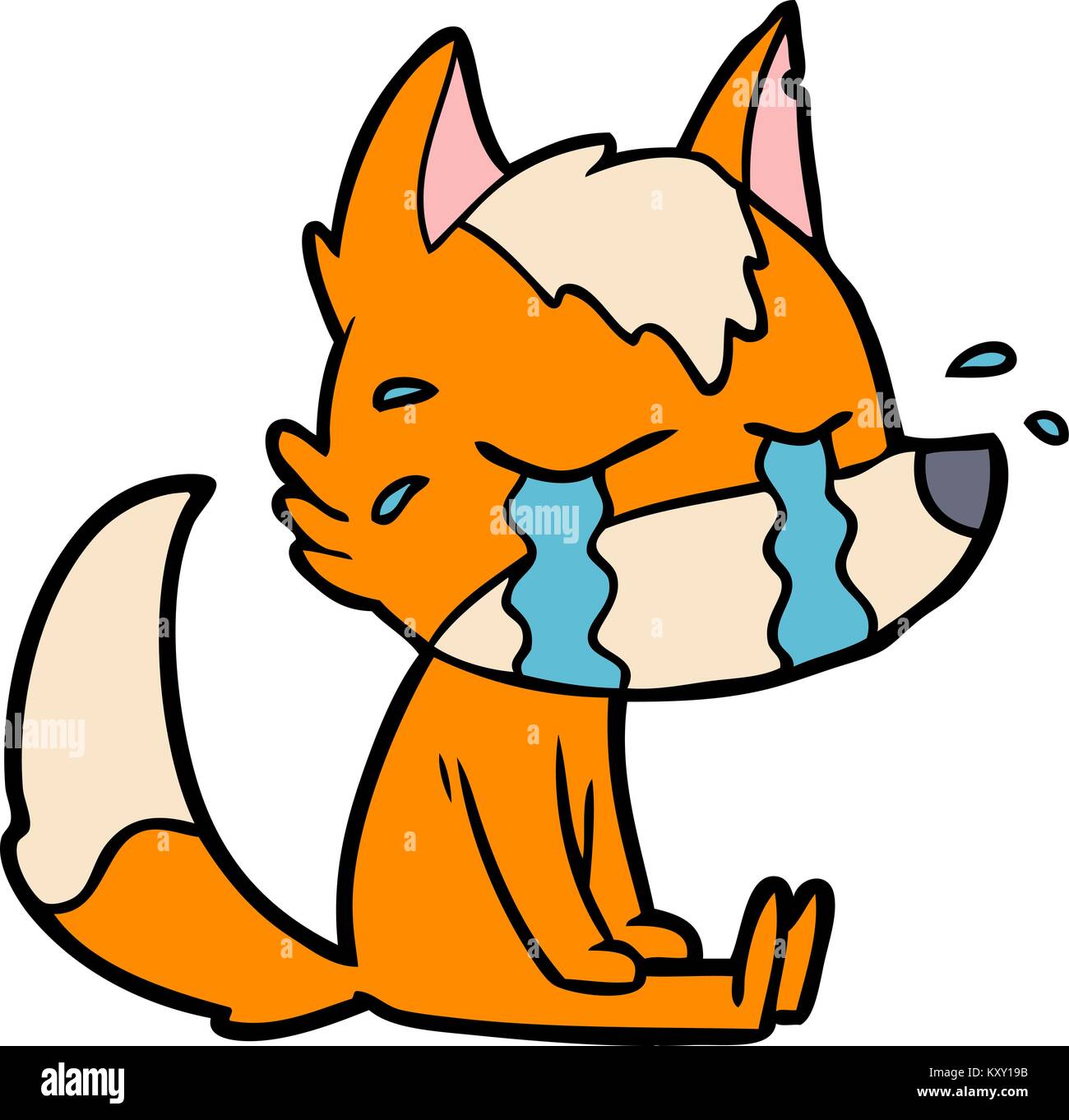 sad little fox cartoon character Stock Vector Image & Art - Alamy