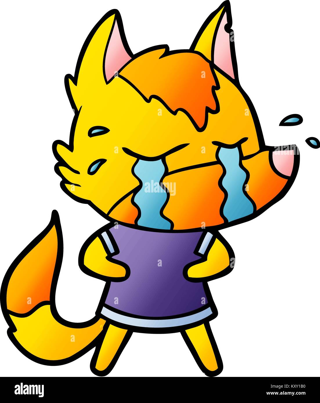 sad little fox cartoon character Stock Vector Image & Art - Alamy