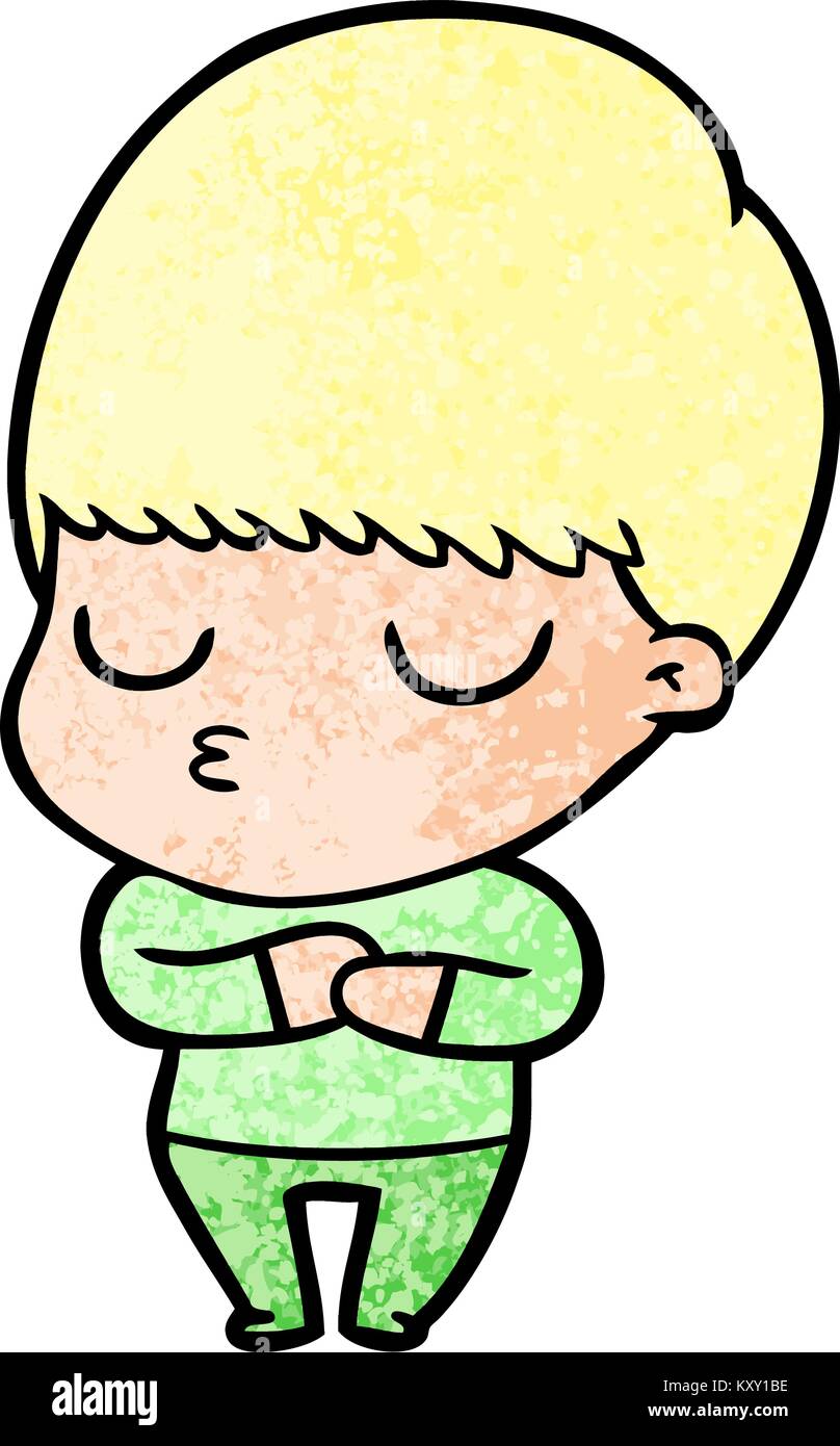 cartoon calm boy Stock Vector Image & Art - Alamy