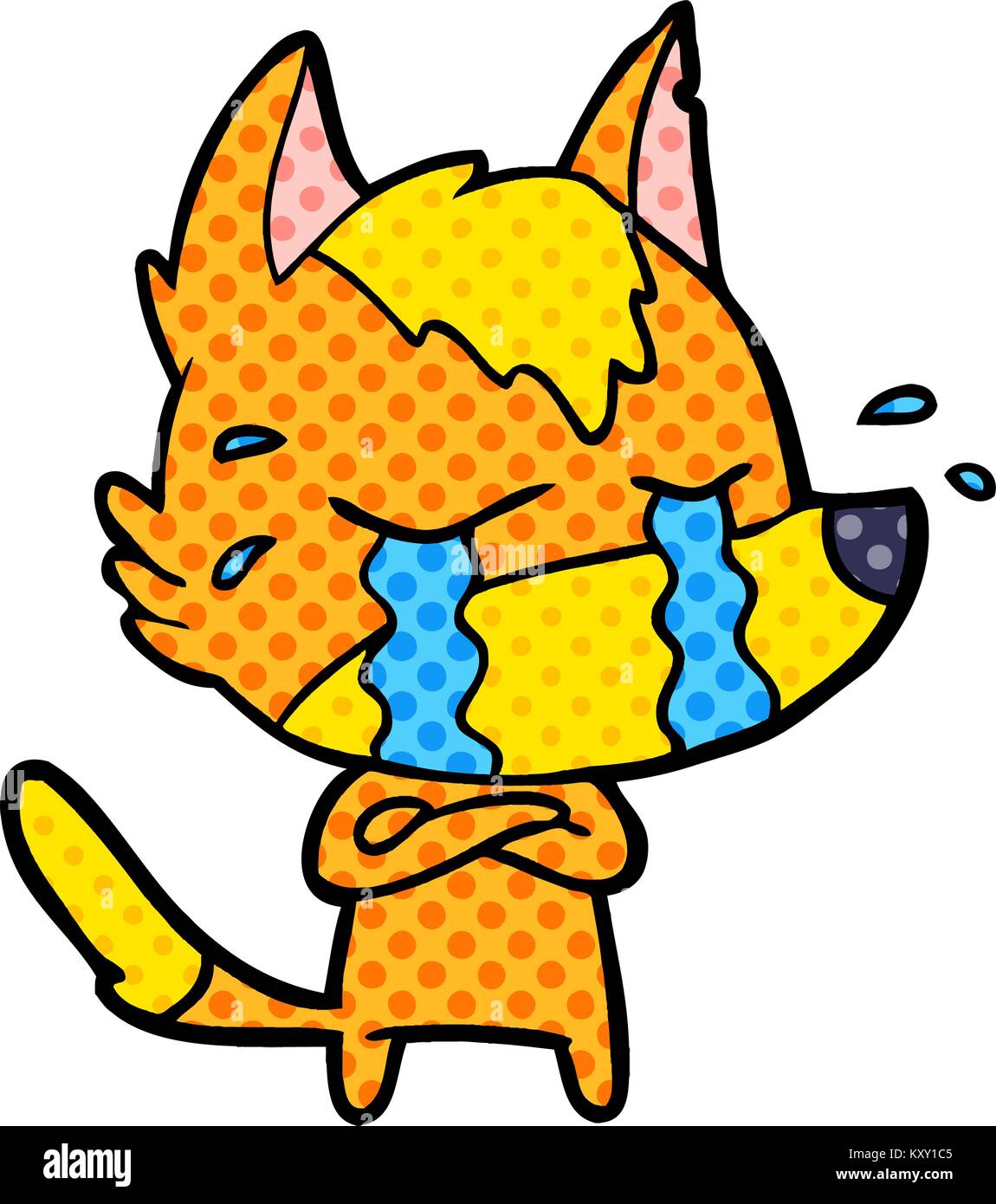 sad little fox cartoon character Stock Vector Image & Art - Alamy