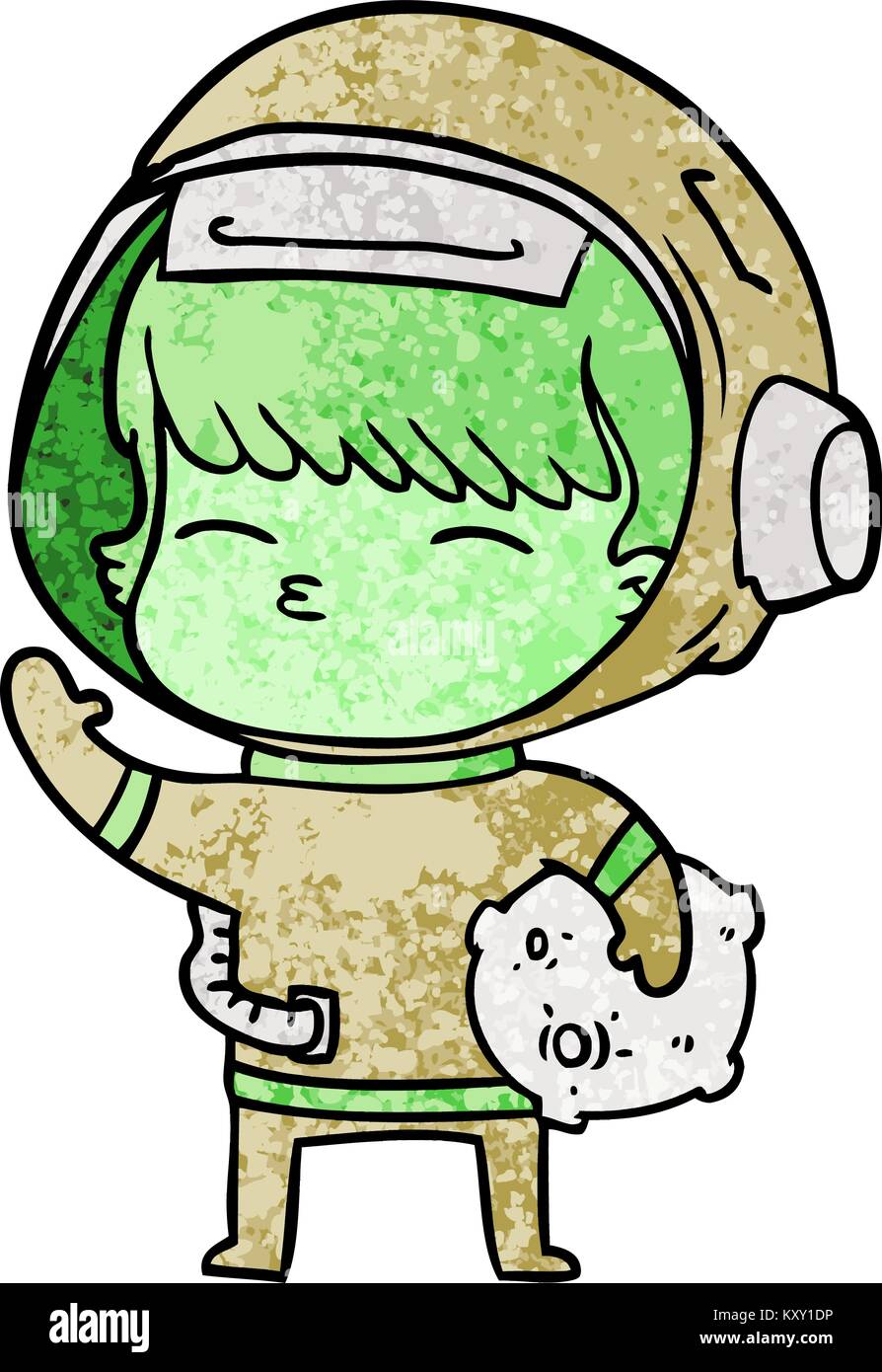 cartoon curious astronaut carrying space rock Stock Vector Image & Art ...