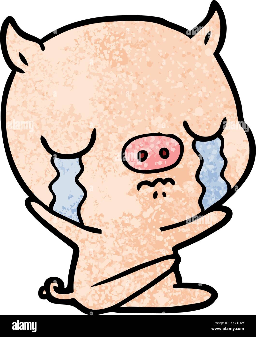 cartoon sitting pig crying Stock Vector Image & Art - Alamy
