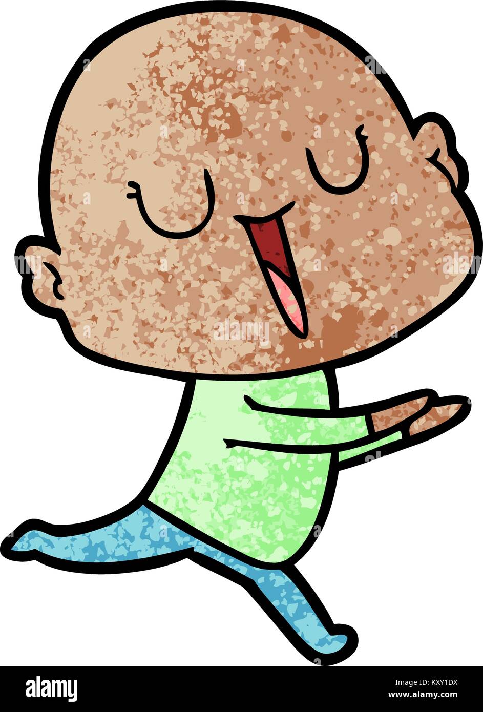 happy cartoon bald man Stock Vector Image & Art - Alamy