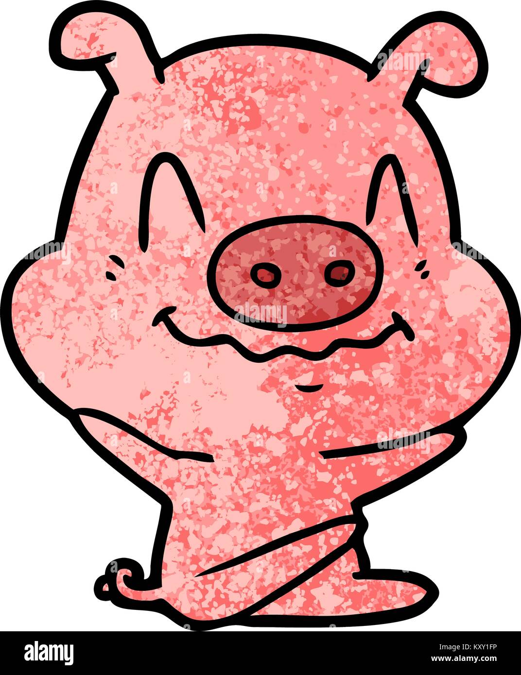 nervous cartoon pig sitting Stock Vector Image & Art - Alamy