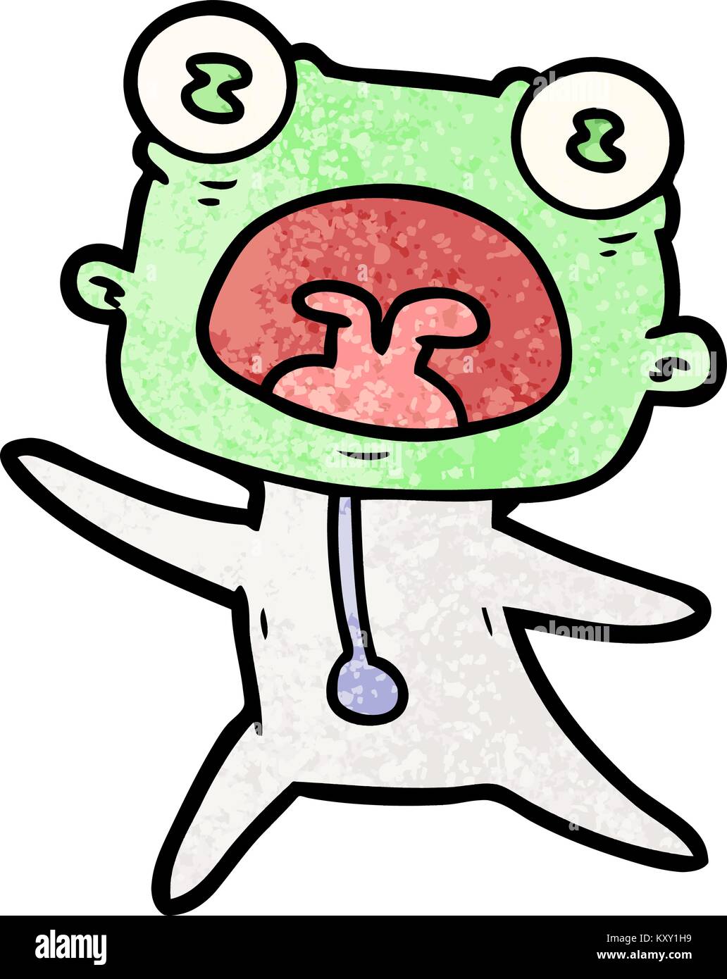 cartoon weird alien running away Stock Vector Image & Art - Alamy