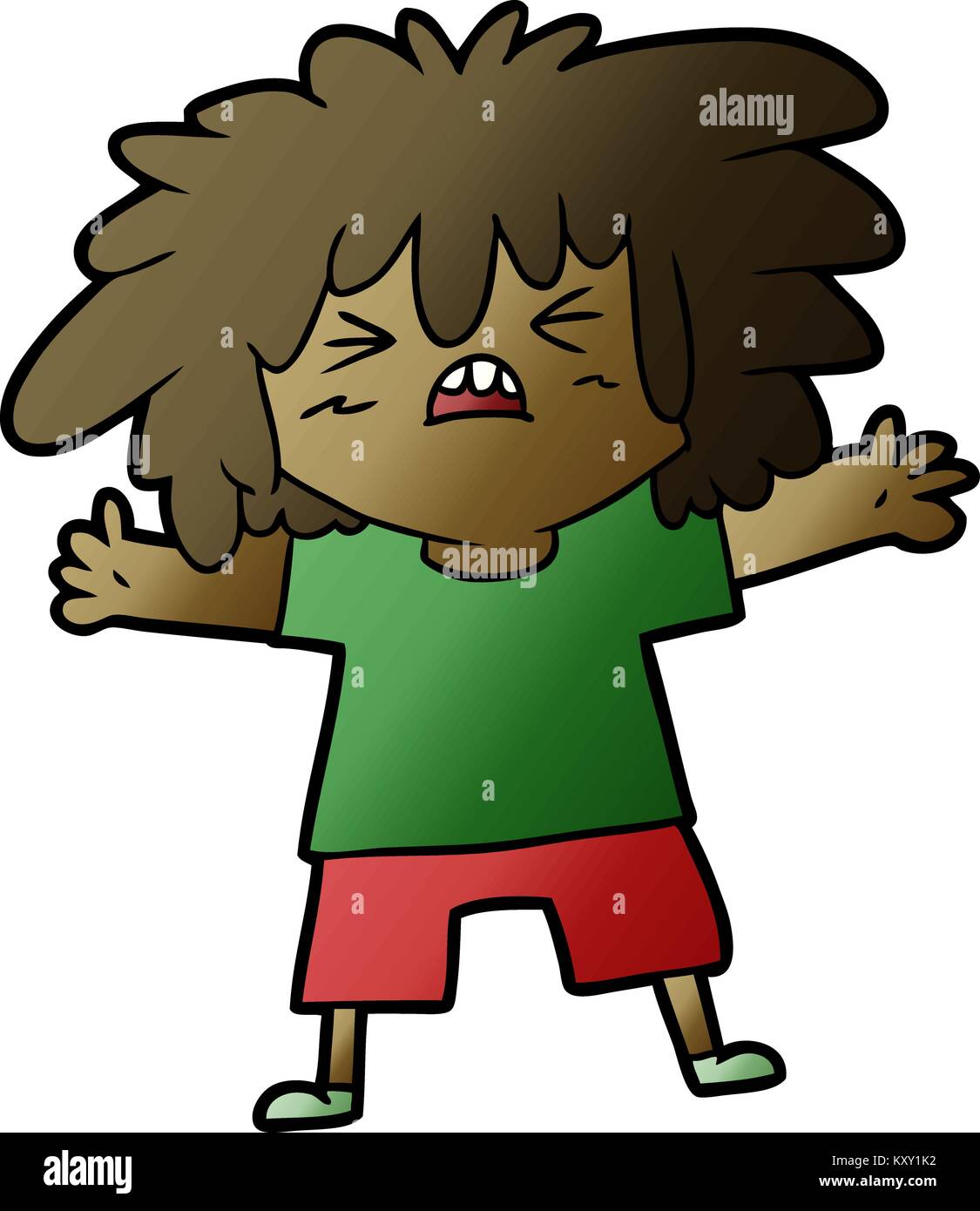 cartoon angry kid Stock Vector Image & Art - Alamy