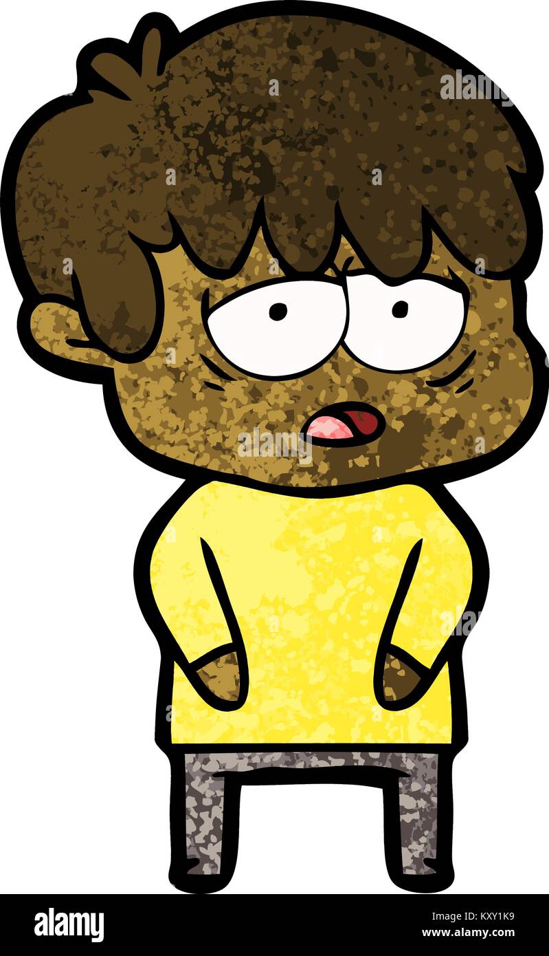 cartoon exhausted boy Stock Vector Image & Art - Alamy