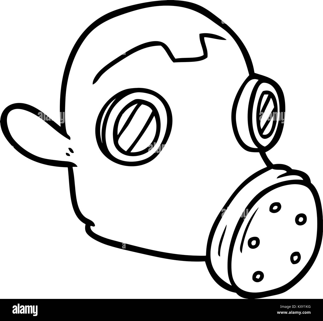 Gas Mask Cartoon Drawing