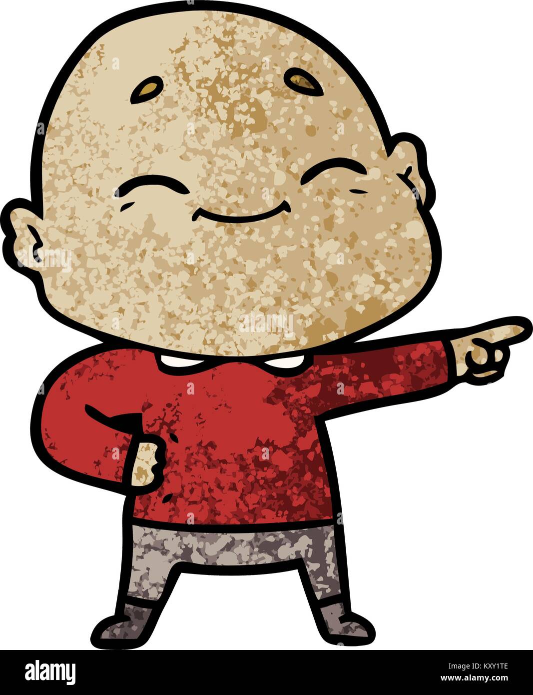happy cartoon bald man Stock Vector Image & Art - Alamy