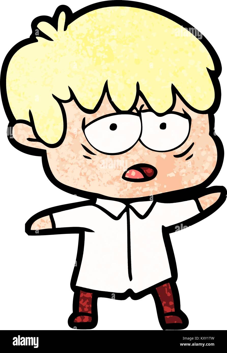 cartoon exhausted boy Stock Vector Image & Art - Alamy