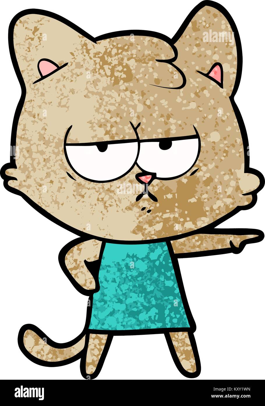 bored cartoon cat pointing Stock Vector Image & Art - Alamy