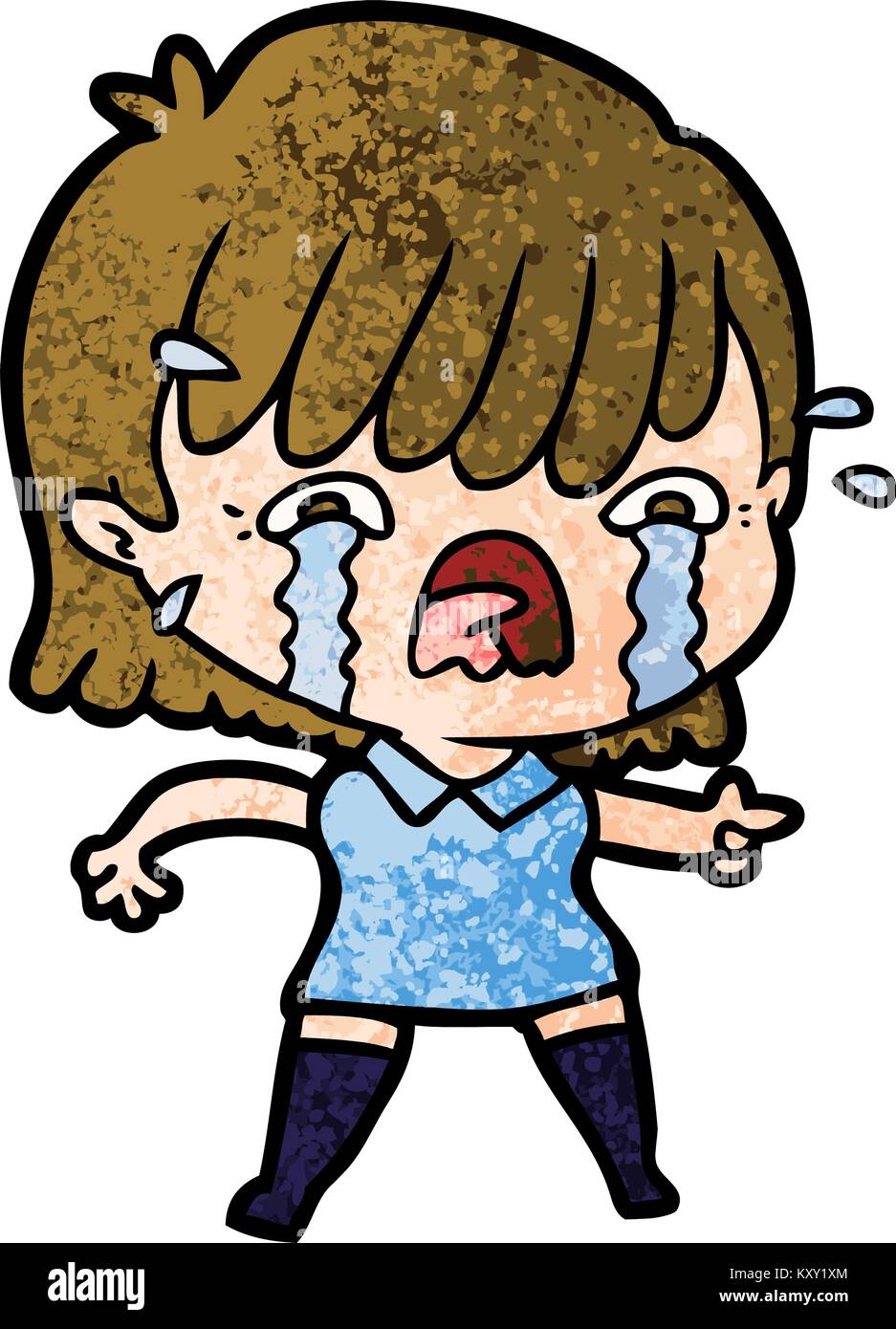 cartoon girl crying Stock Vector Image & Art - Alamy