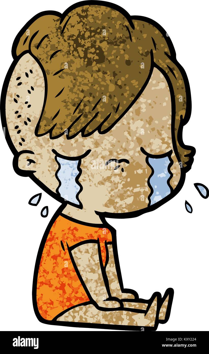cartoon crying girl Stock Vector Image & Art - Alamy