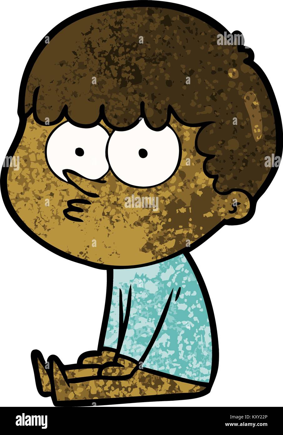 cartoon boy sat waiting Stock Vector Image & Art - Alamy
