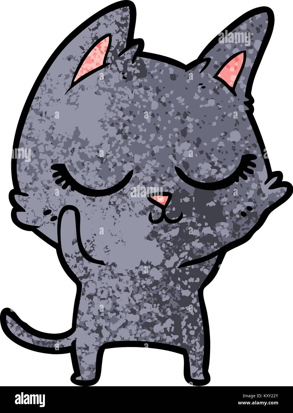 calm cartoon cat Stock Vector Image & Art - Alamy