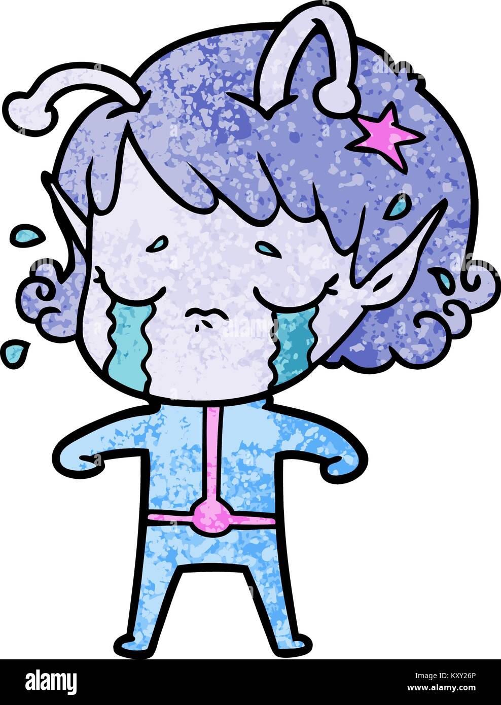 cartoon crying alien girl Stock Vector Image & Art - Alamy