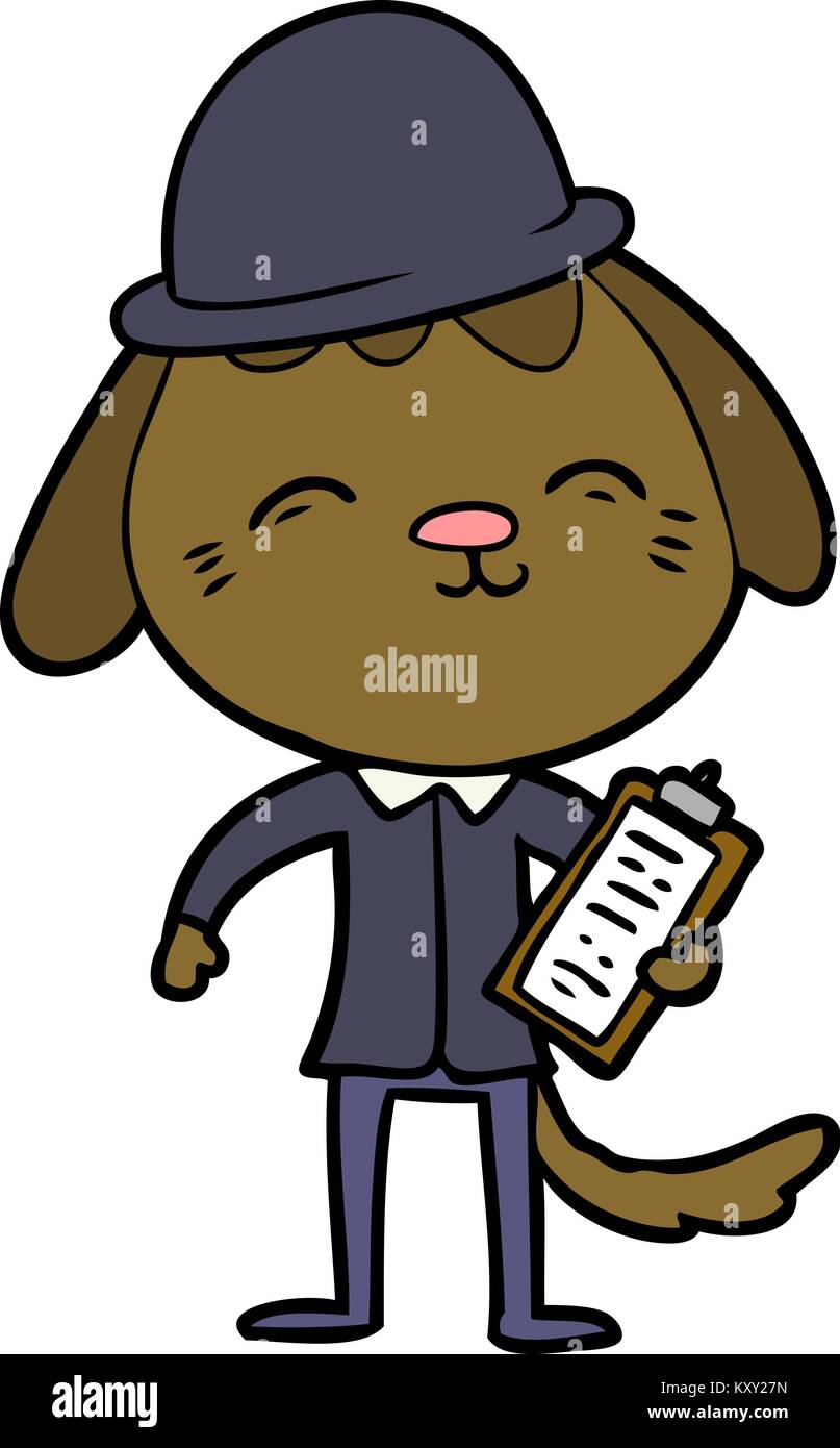 happy cartoon office worker dog Stock Vector Image & Art - Alamy