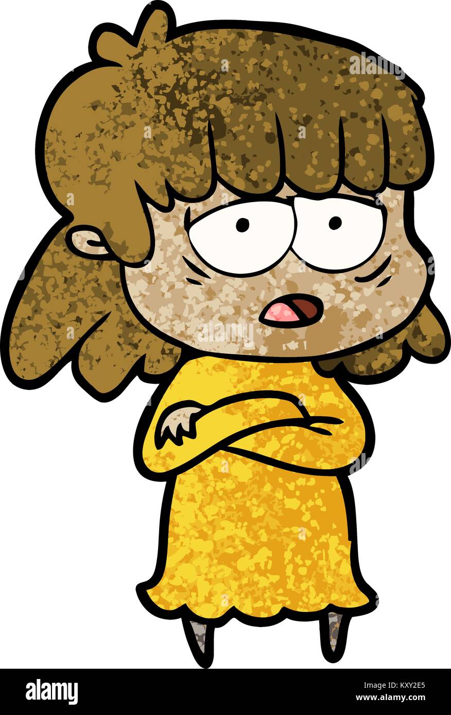 cartoon tired woman Stock Vector Image & Art - Alamy