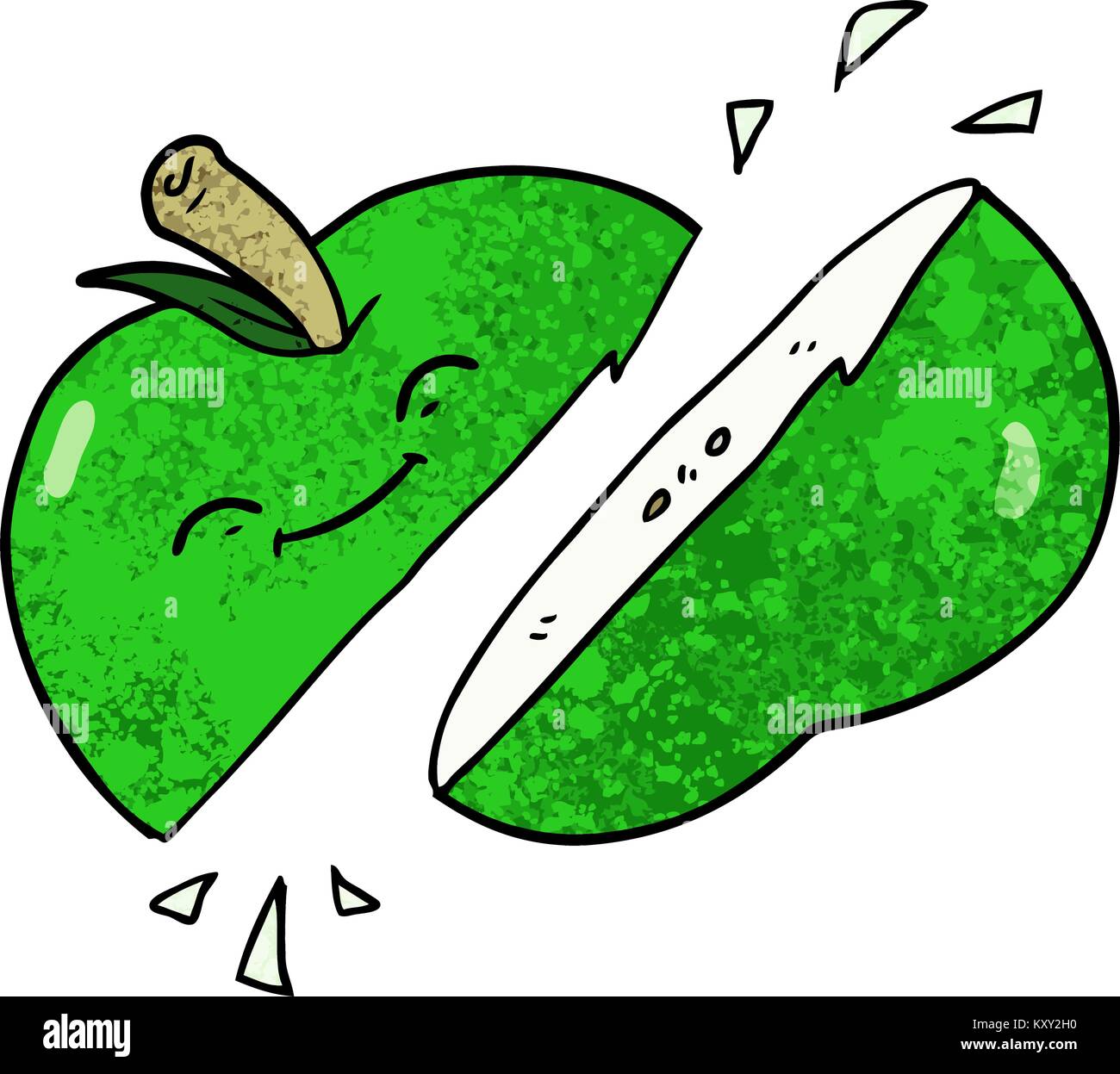 cartoon sliced apple Stock Vector Image & Art - Alamy