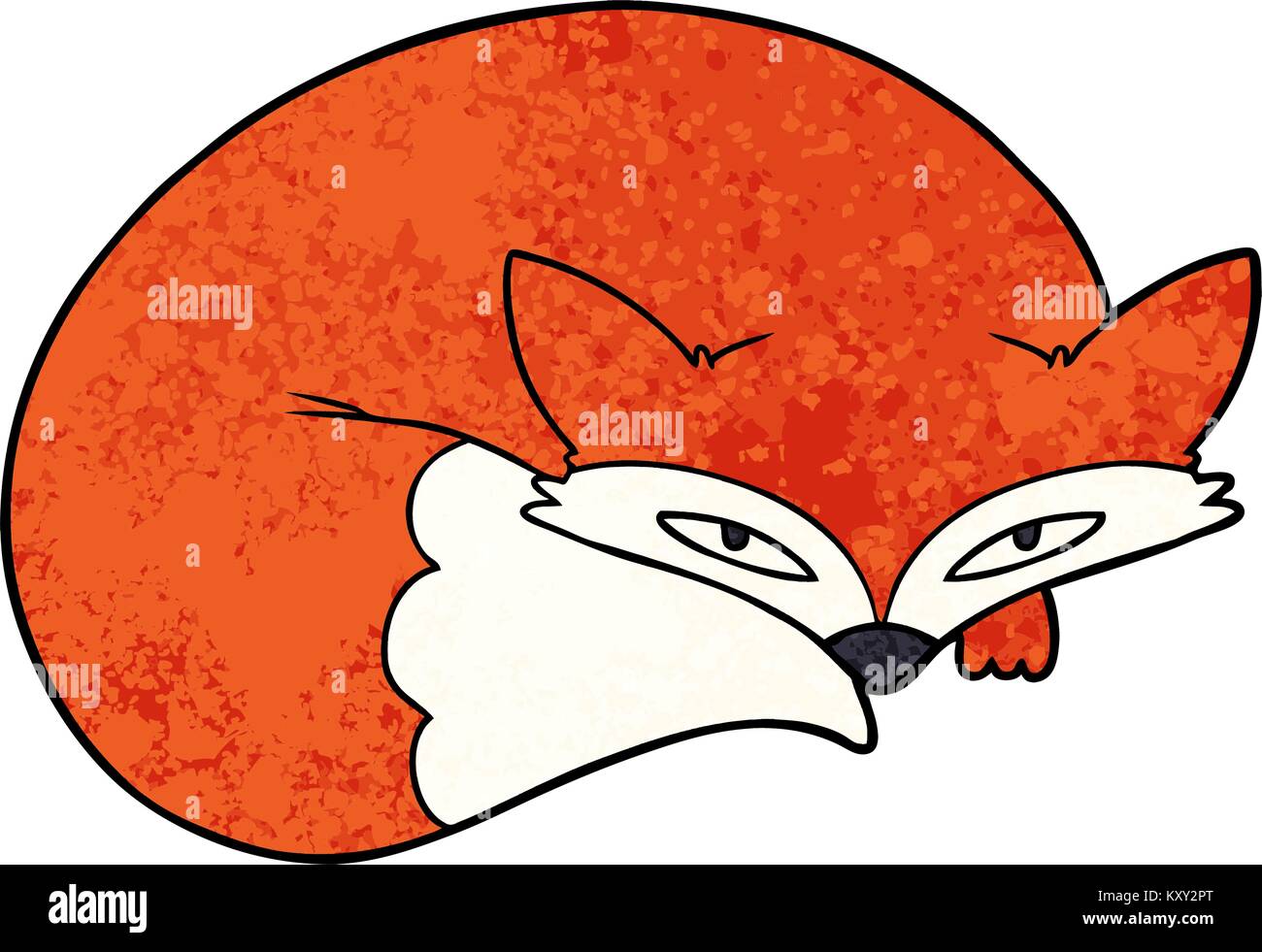 cartoon curled up fox Stock Vector Image & Art - Alamy