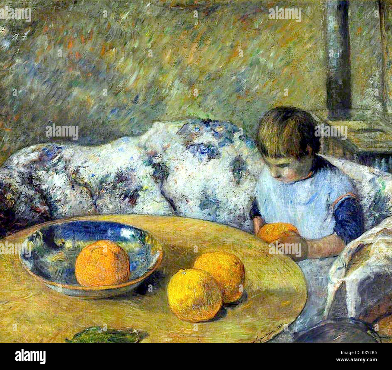 Paul Gauguin’s 1881 painting 'Intérieur avec Aline' portrays the artist ...