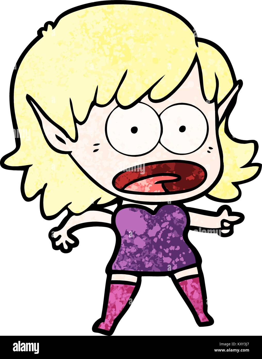 cartoon shocked elf girl Stock Vector Image & Art - Alamy