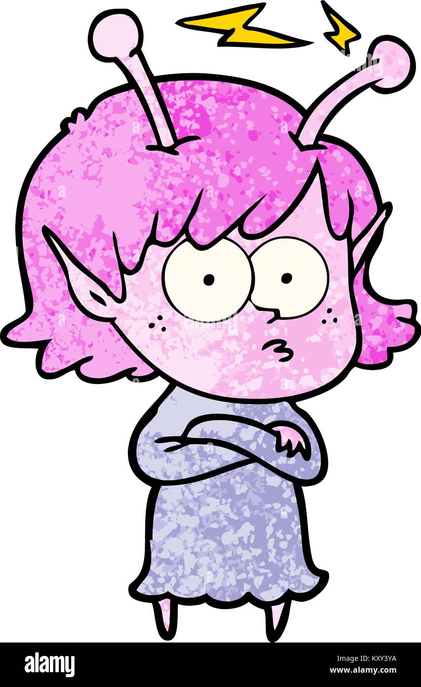 cartoon alien girl Stock Vector Image & Art - Alamy