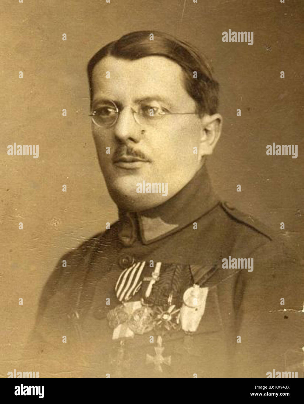 General Robert Vobrátilek after 1918 is shown in a studio portrait ...