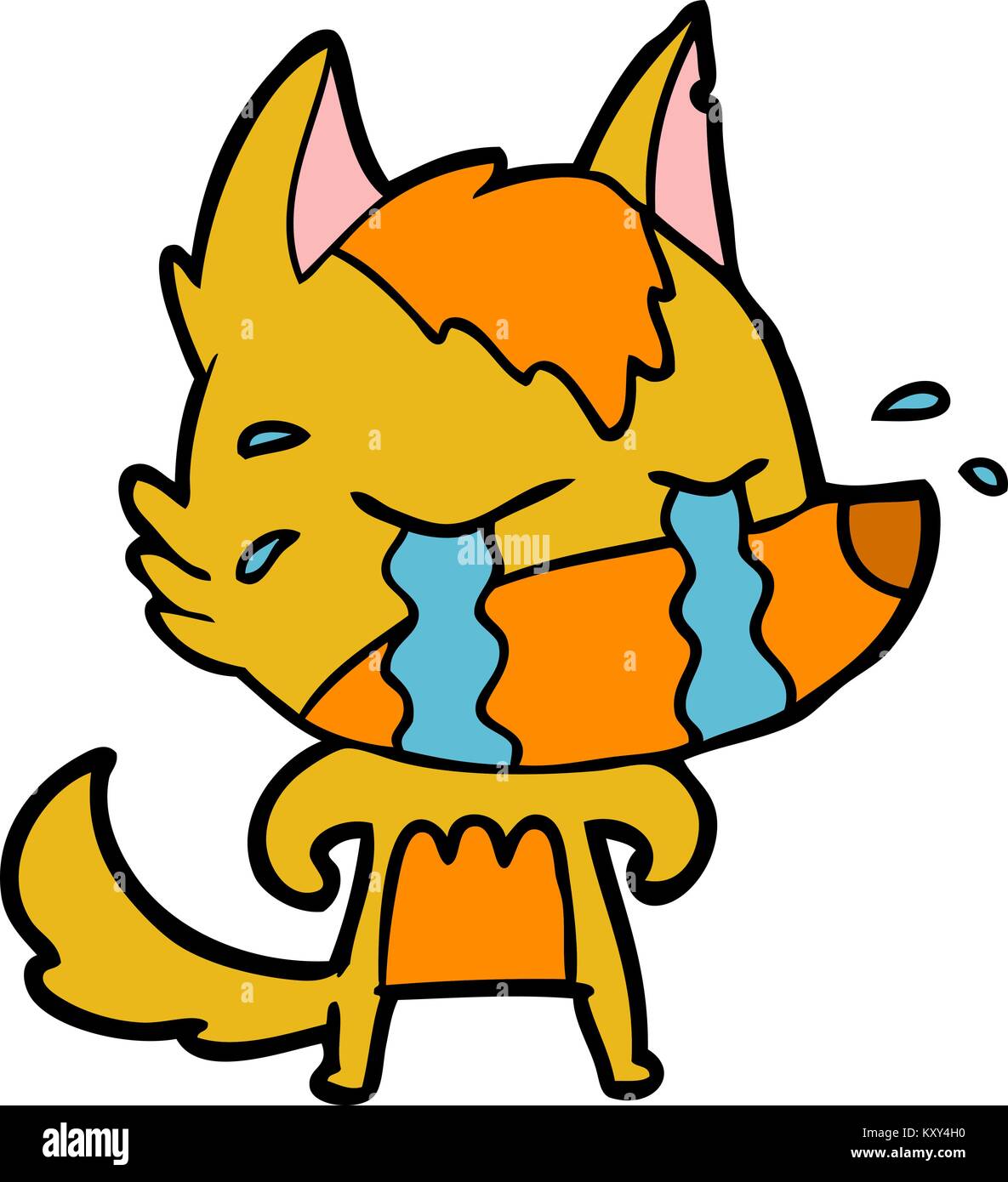 sad little fox cartoon character Stock Vector Image & Art - Alamy