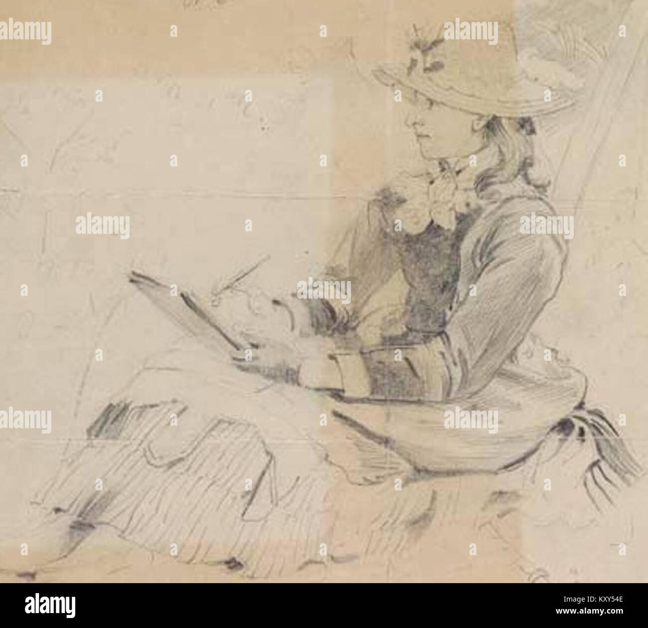 This 1880 sketch by George Sutherland depicts Jane Sutherland ...