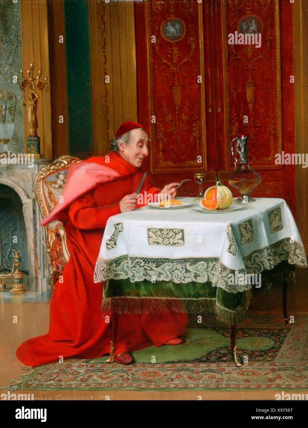 This painting by Georges Croegaert, titled 'The Cardinal's Lunch ...