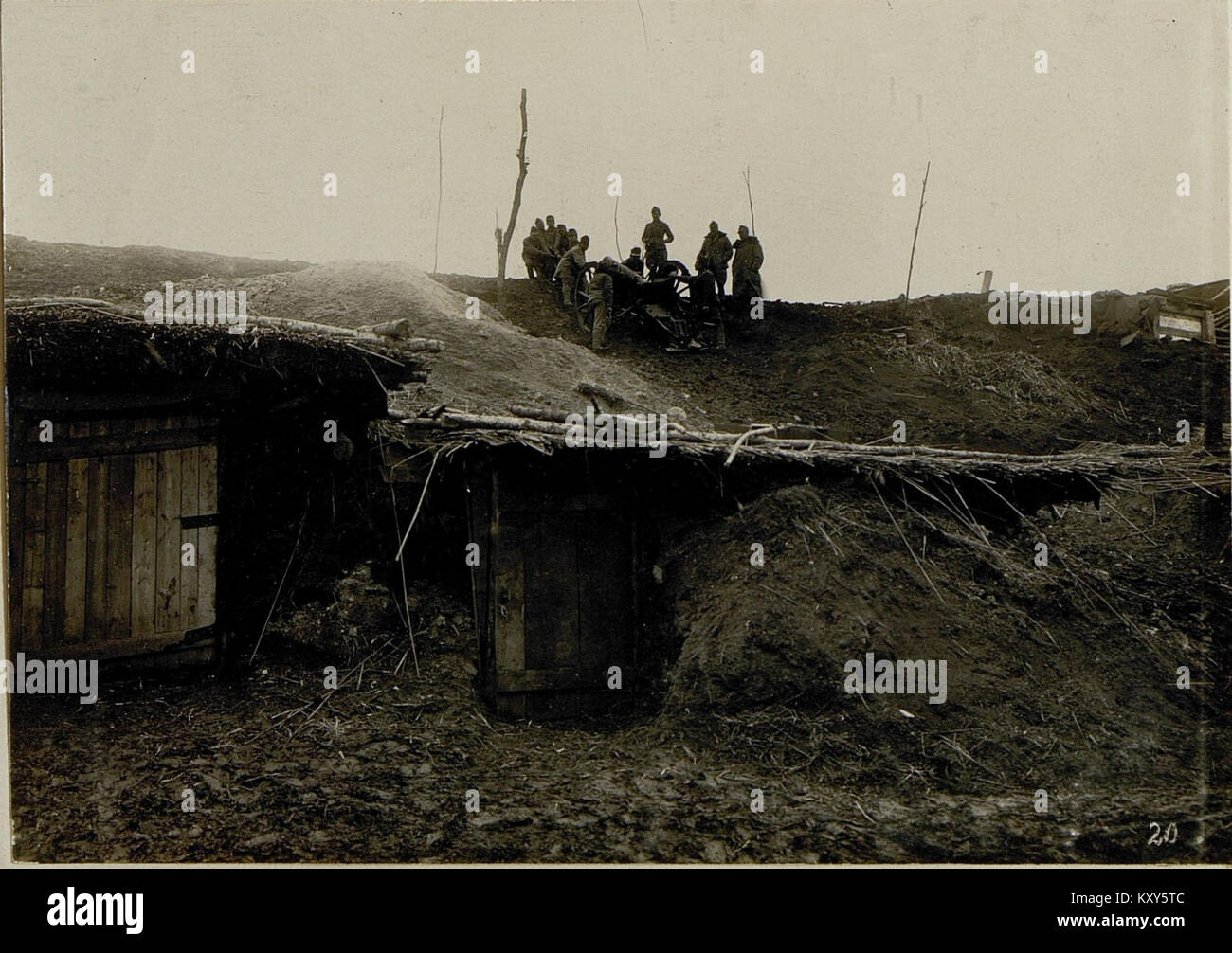 The image refers to a gun position and shelter at Studýnka, a ...