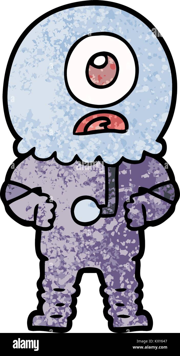 cartoon cyclops alien spaceman Stock Vector Image & Art - Alamy