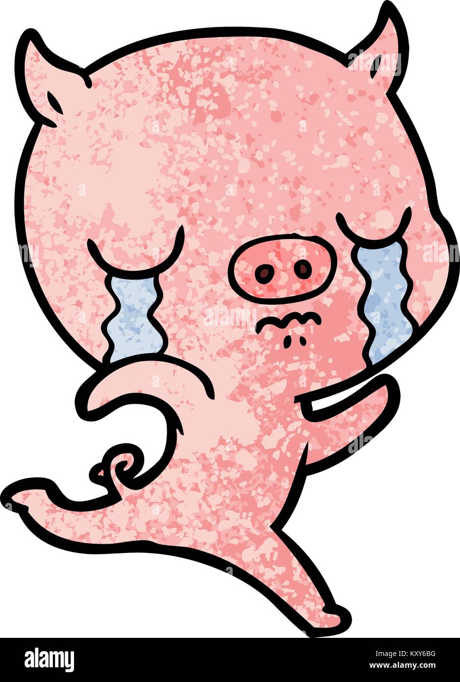 cartoon running pig crying Stock Vector Image & Art - Alamy