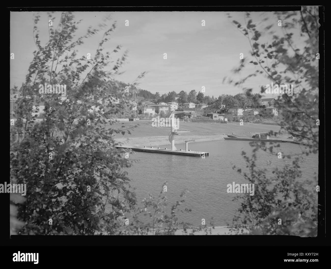 This photo shows the swimming pool in Gjøvik, Norway. The image ...
