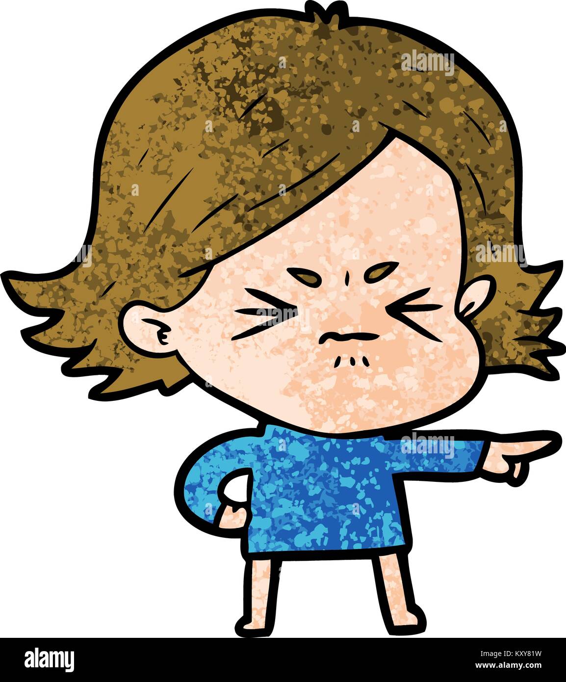 cartoon angry girl Stock Vector Image & Art - Alamy
